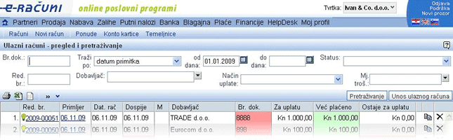 Evidencija primljenih računa, vođenje troškova, arhiva dokumentacije ...