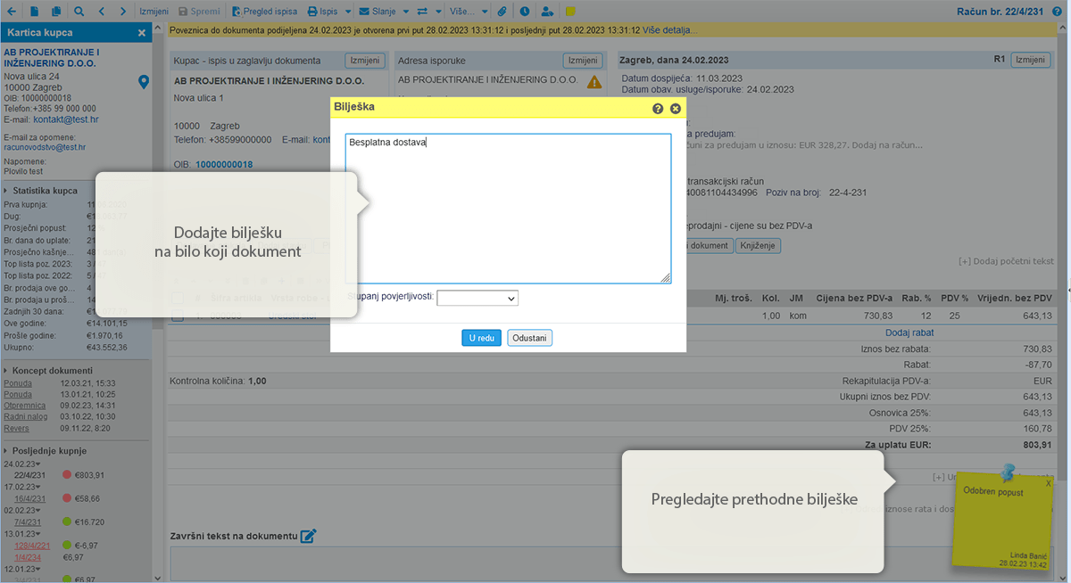 Funkcionalnosti – Fakturiranje i vođenje poslovanja u oblaku